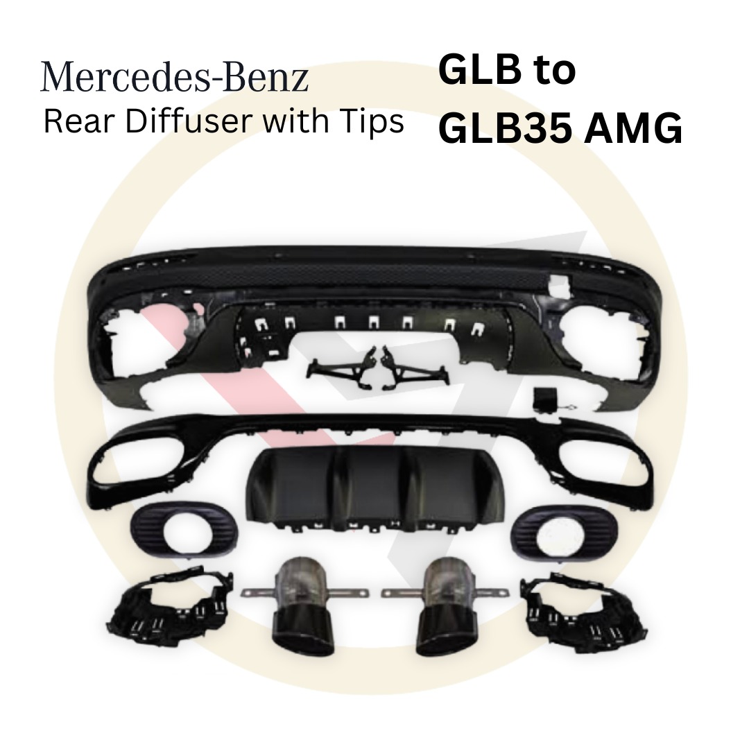 Mercedes Benz GLB Rear Diffuser with Muffler Tip Body Kit | GLB modify ...