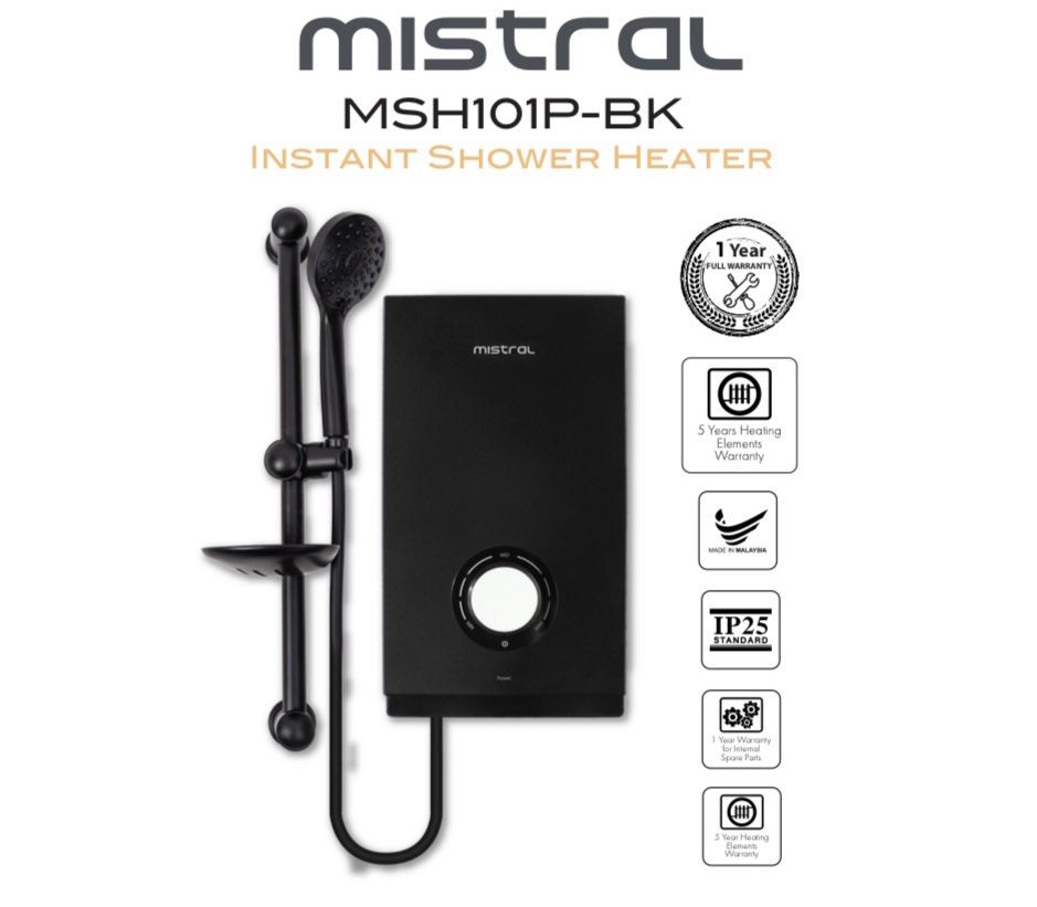 Mistral instant Shower MSH101P-BK (Brand New), TV & Home Appliances ...