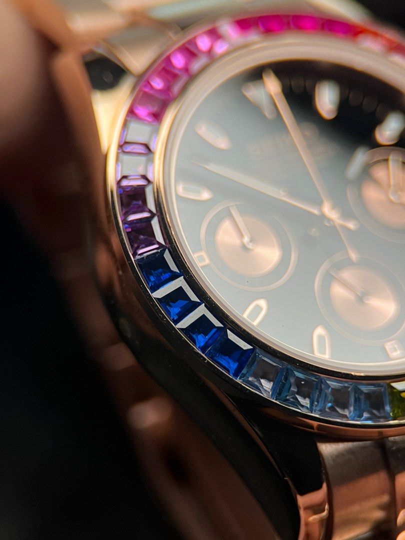 [MOD] Seiko Rose Gold Rainbow Daytona with VK63 Quartz Movement, Men's ...