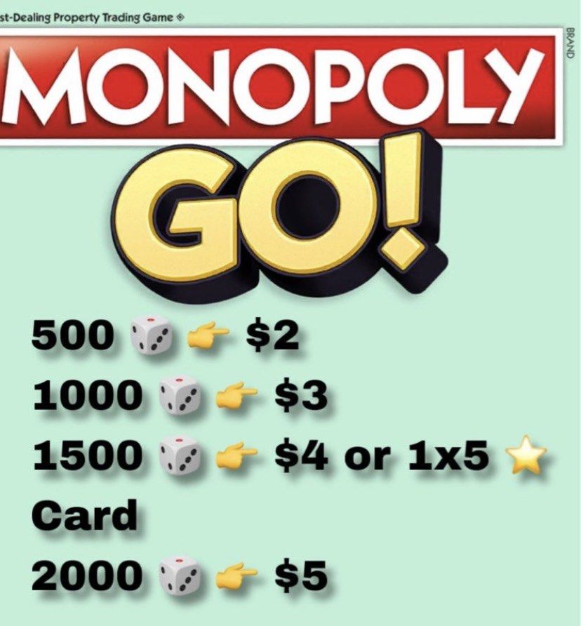 MONOPOLY GO DICES , Hobbies & Toys, Toys & Games on Carousell