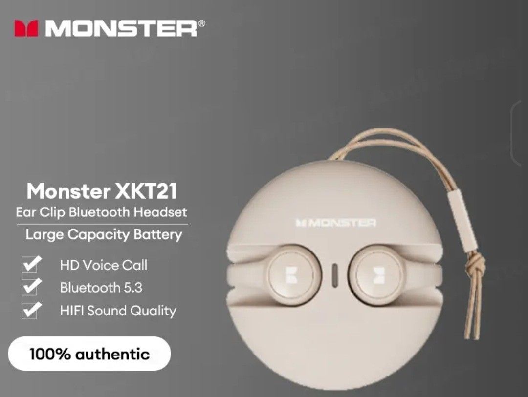Monster XKT21 Best Ear Clip Headphone!, Audio, Earphones on Carousell