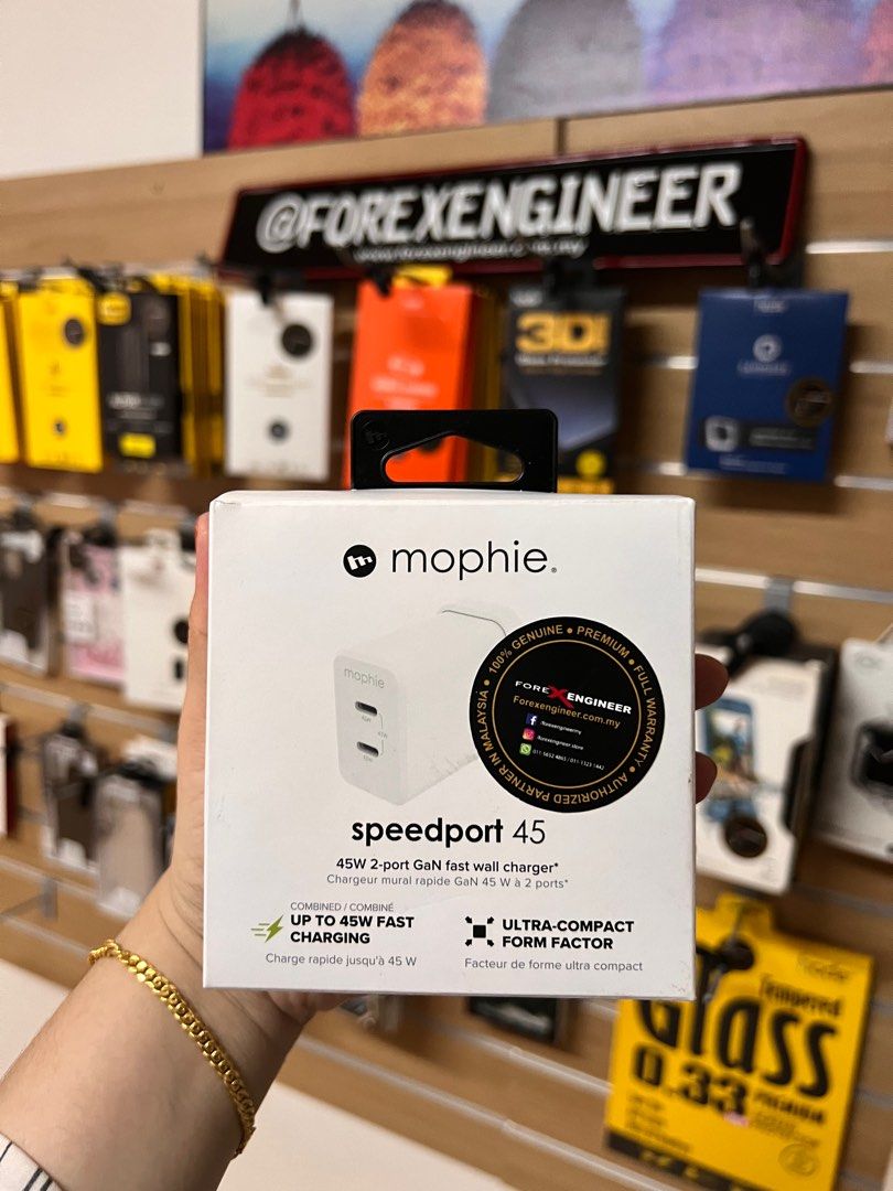 Mophie Speedport 45W GaN - USB C PD Dual Port - White (Barcode ...