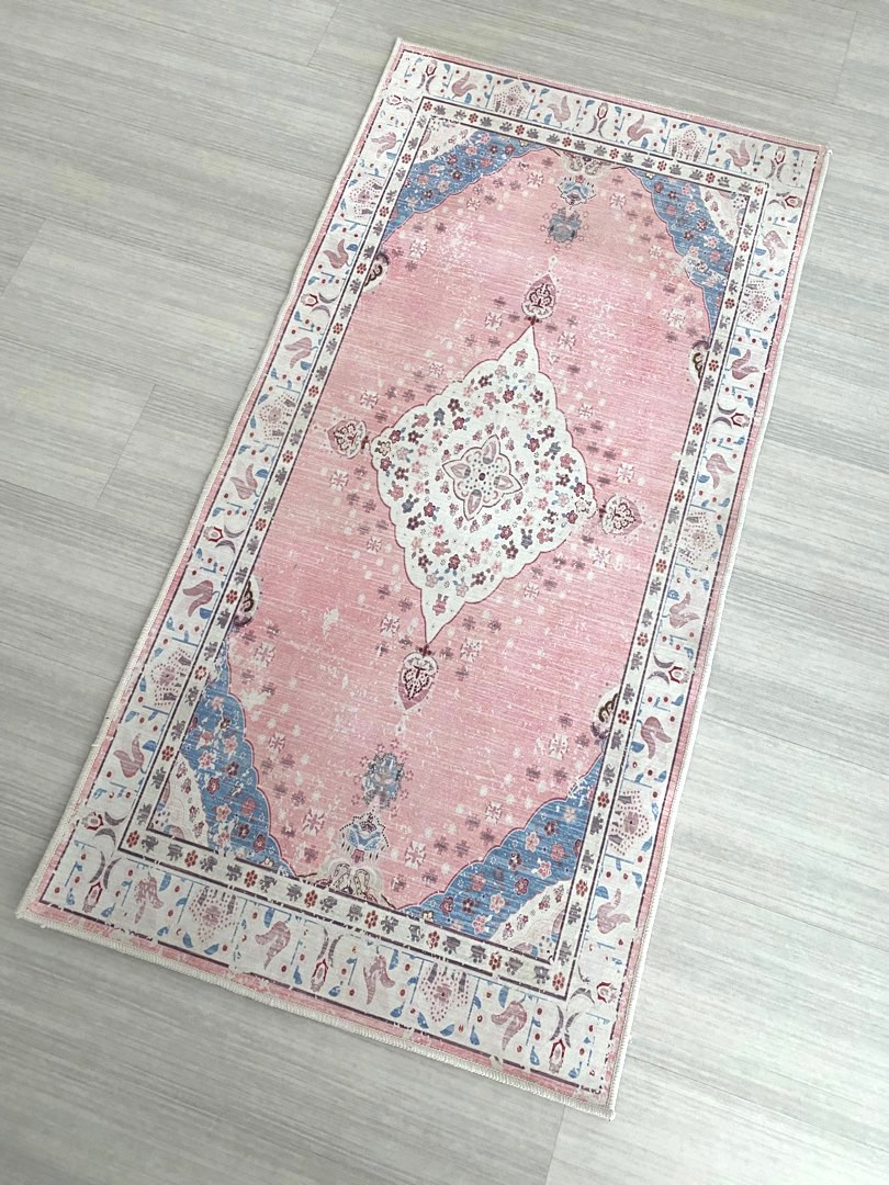 [REDUCED] Morrocon Pastel Pink Carpet Rug, Furniture & Home Living ...