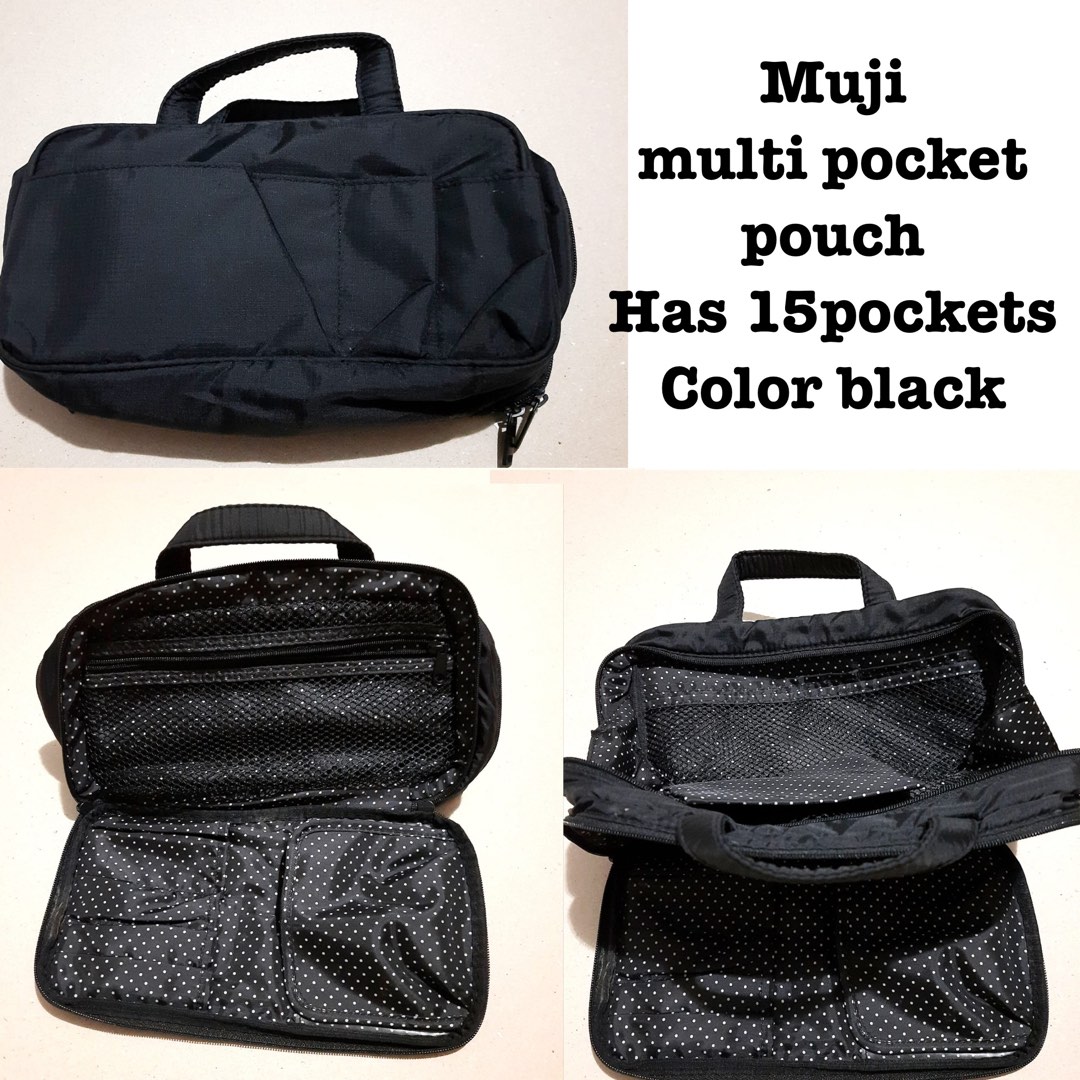 Muji black 15 pocket pouch on Carousell
