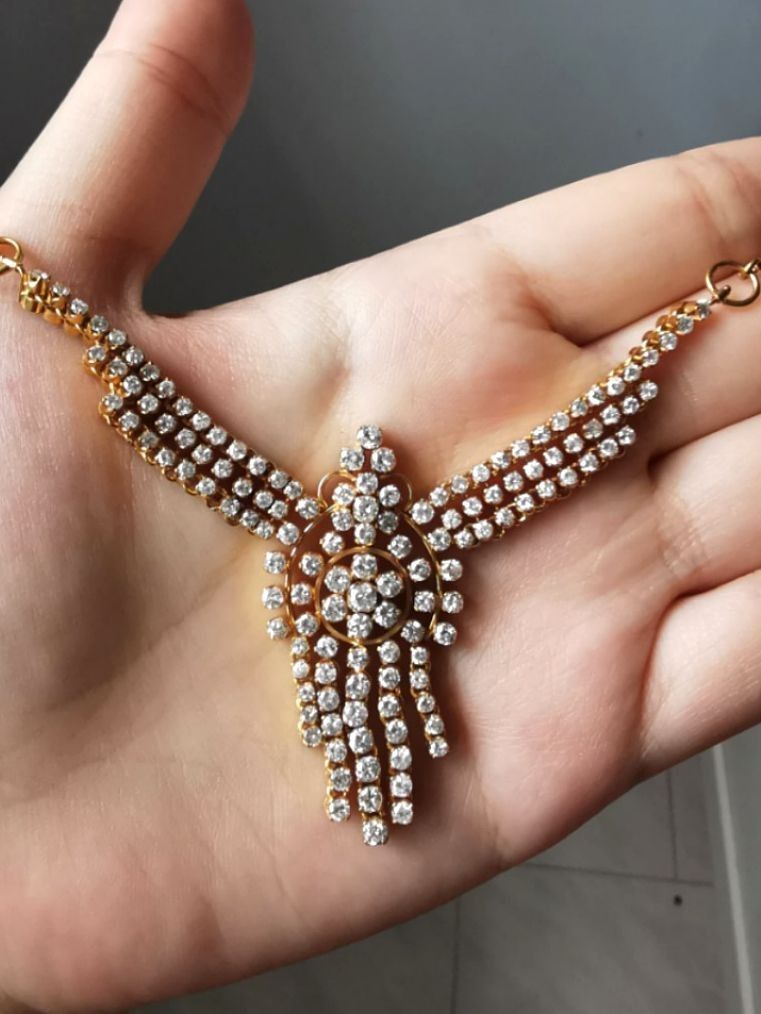 Natural Diamond Necklace, Phoenix Diamond Necklace, Gold Fittings ...