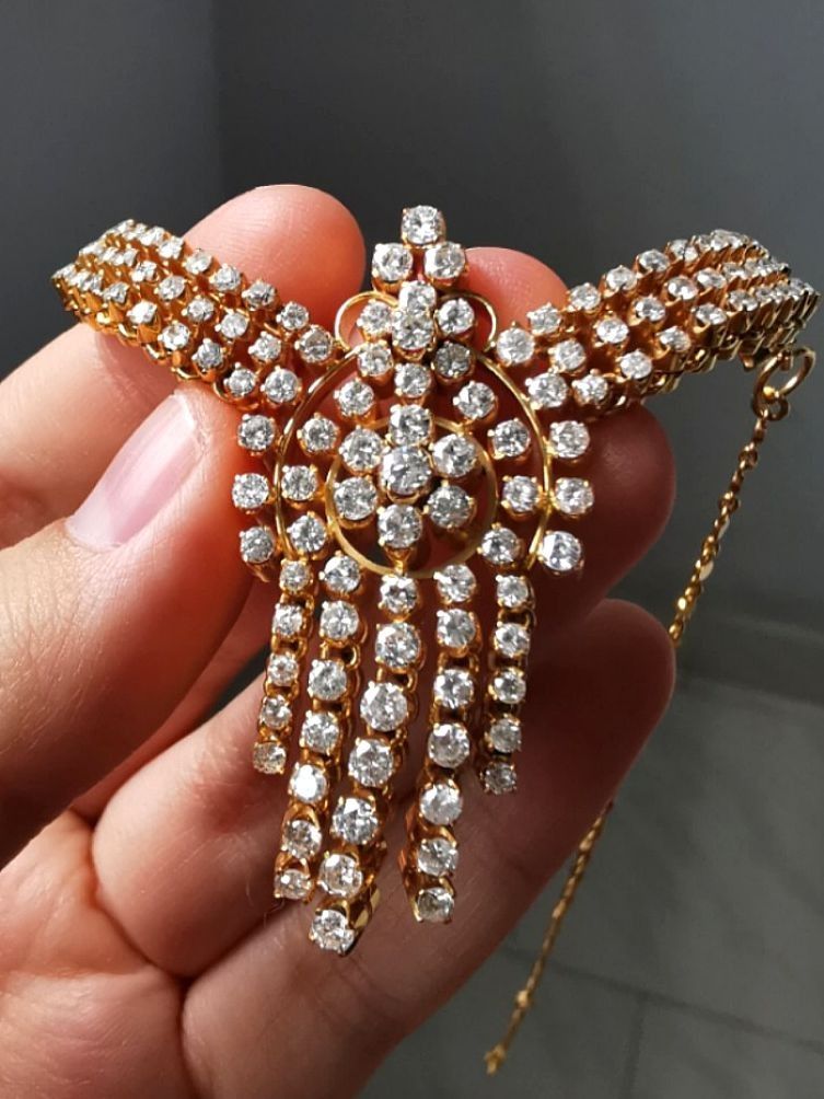 Natural Diamond Necklace, Phoenix Diamond Necklace, Gold Fittings ...