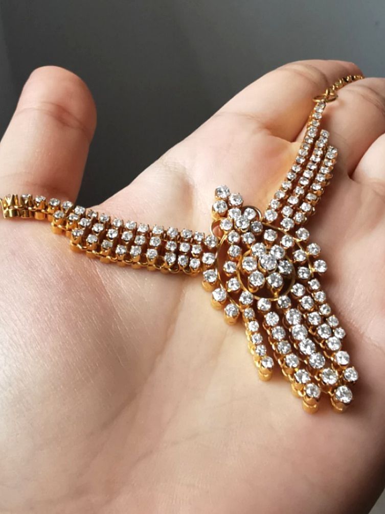 Natural Diamond Necklace, Phoenix Diamond Necklace, Gold Fittings ...
