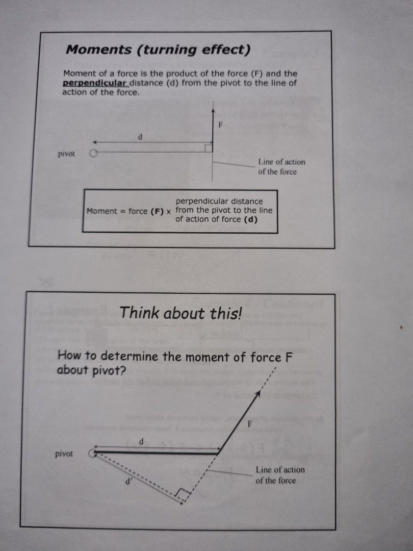 O level Pure Physics 'Turning effects/Moments' notes, Hobbies & Toys ...