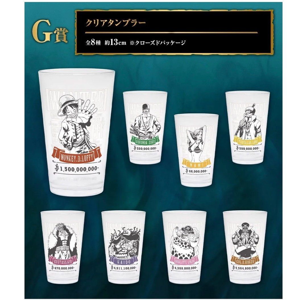 One Piece Kuji Plate (Prize E) & Cup (Prize G), Video Gaming, Gaming ...