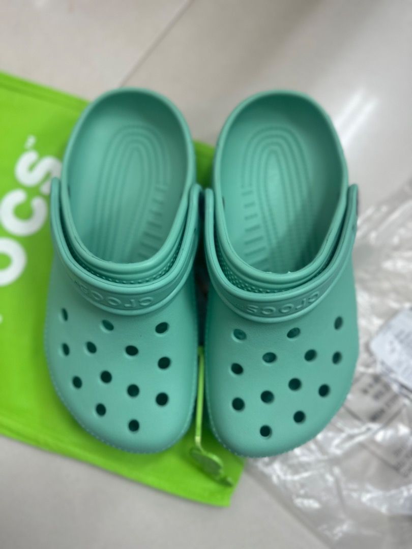ORIGINAL CROCS Classic Clog in Jade Stone, Women's Fashion, Footwear, Slippers and slides on ...