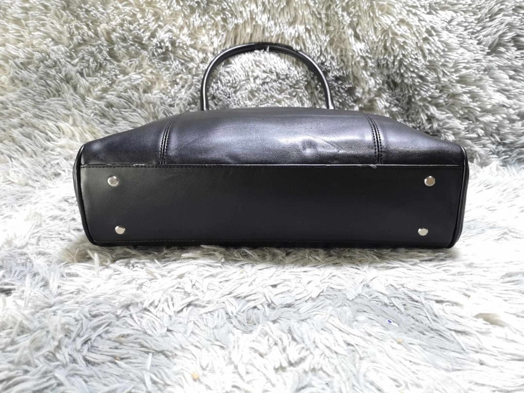 Orihica Rhyme Black Plain Leather Tote Bag, Women's Fashion, Bags & Wallets, Shoulder Bags on ...