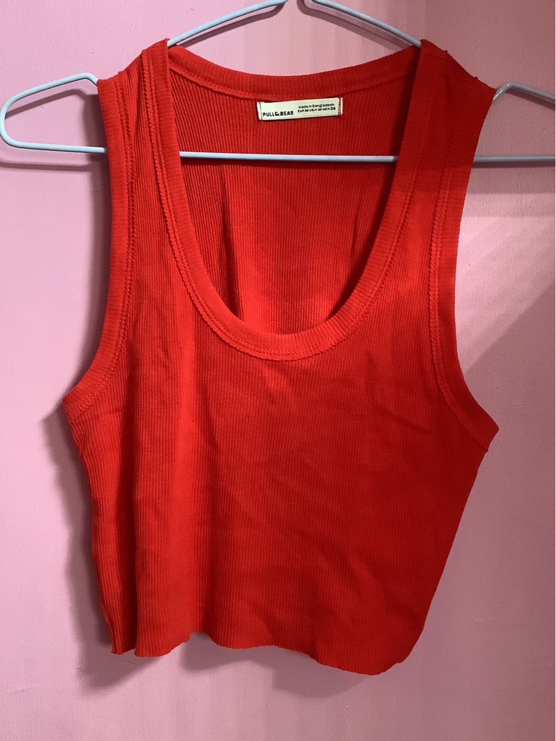 PB RED TANK TOP, Women's Fashion, Tops, Sleeveless on Carousell