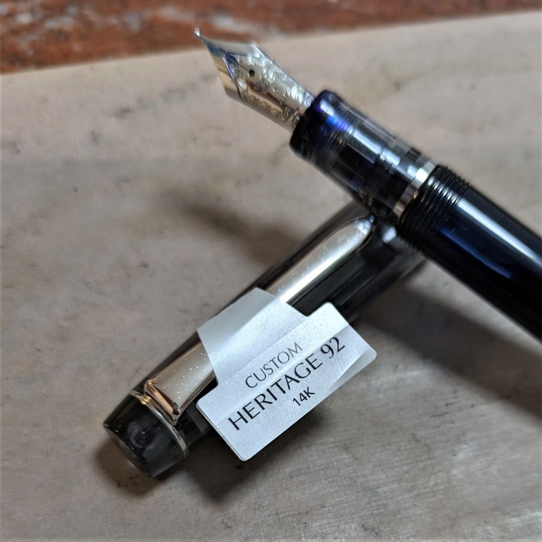 Pilot Custom 92 Fountain Pen Heritage Transparent Black & White Gold ...