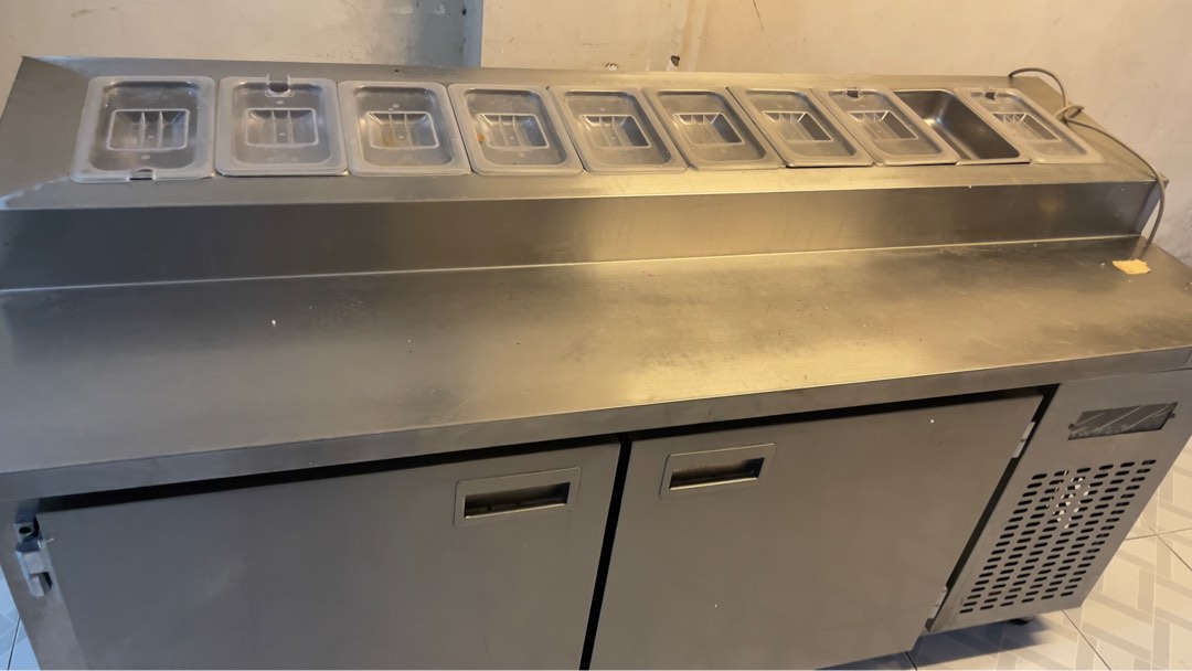 Pizza / Salad bar toppings with under counter chiller, Furniture & Home ...