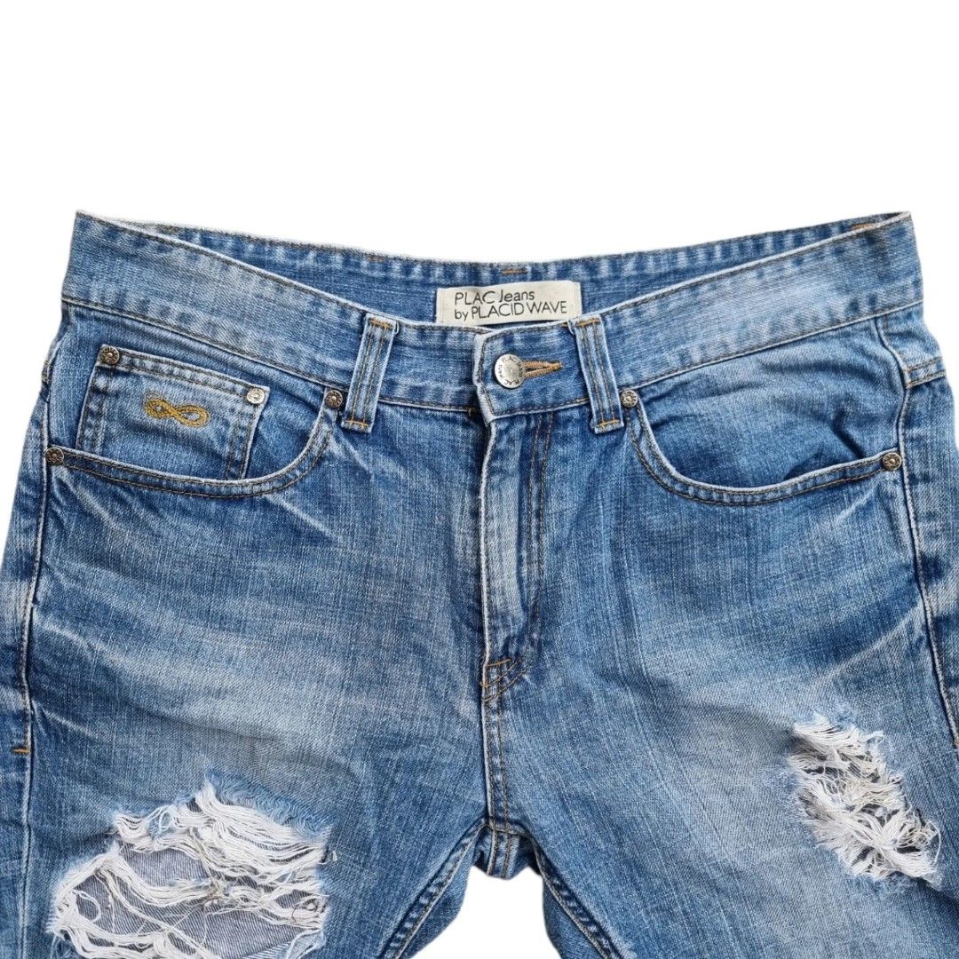 PLAC Distressed Jeans Jorts, Men's Fashion, Bottoms, Shorts on Carousell