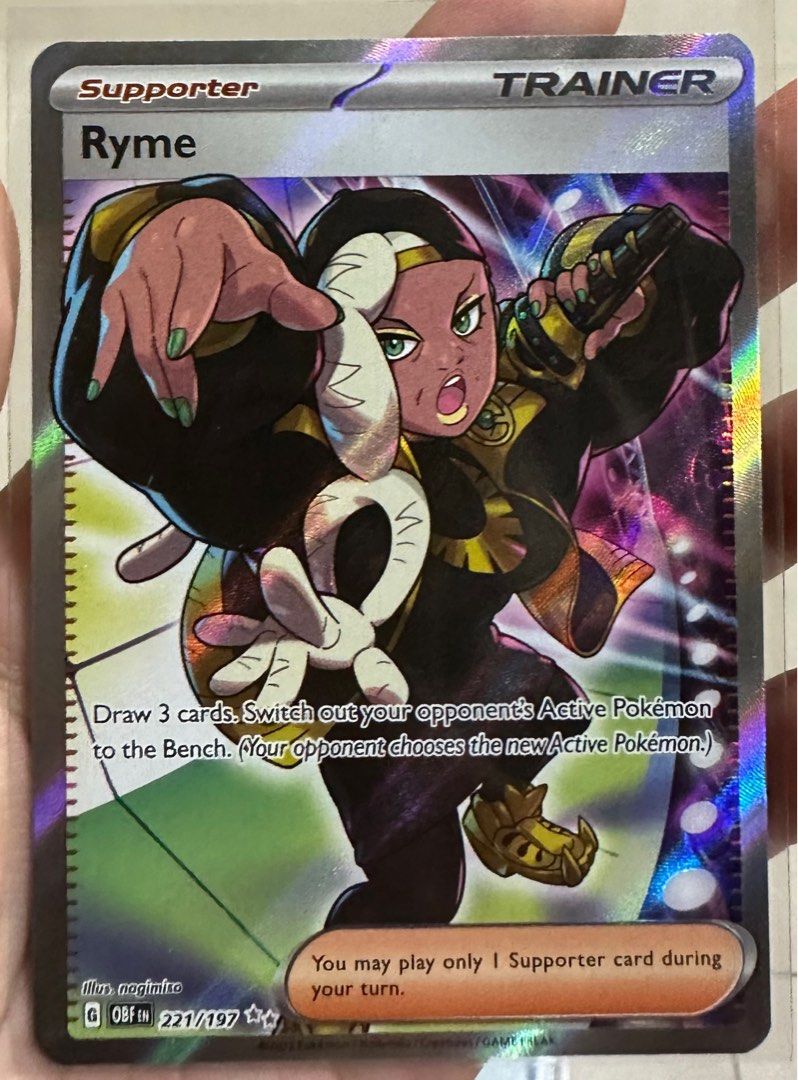 Pokémon obsidian flames Ryme full art SR card, Hobbies & Toys, Toys ...