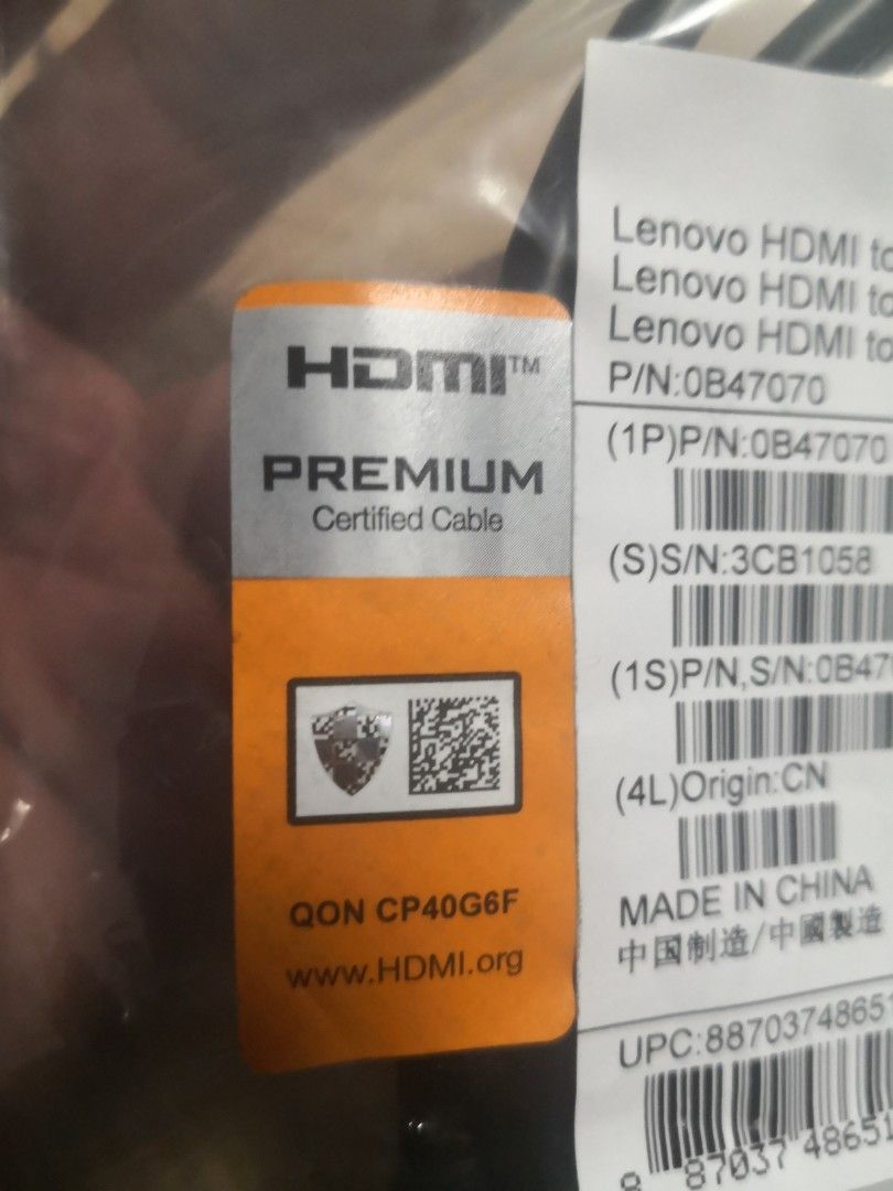 Premium Hdmi certified cable, Computers & Tech, Parts & Accessories ...