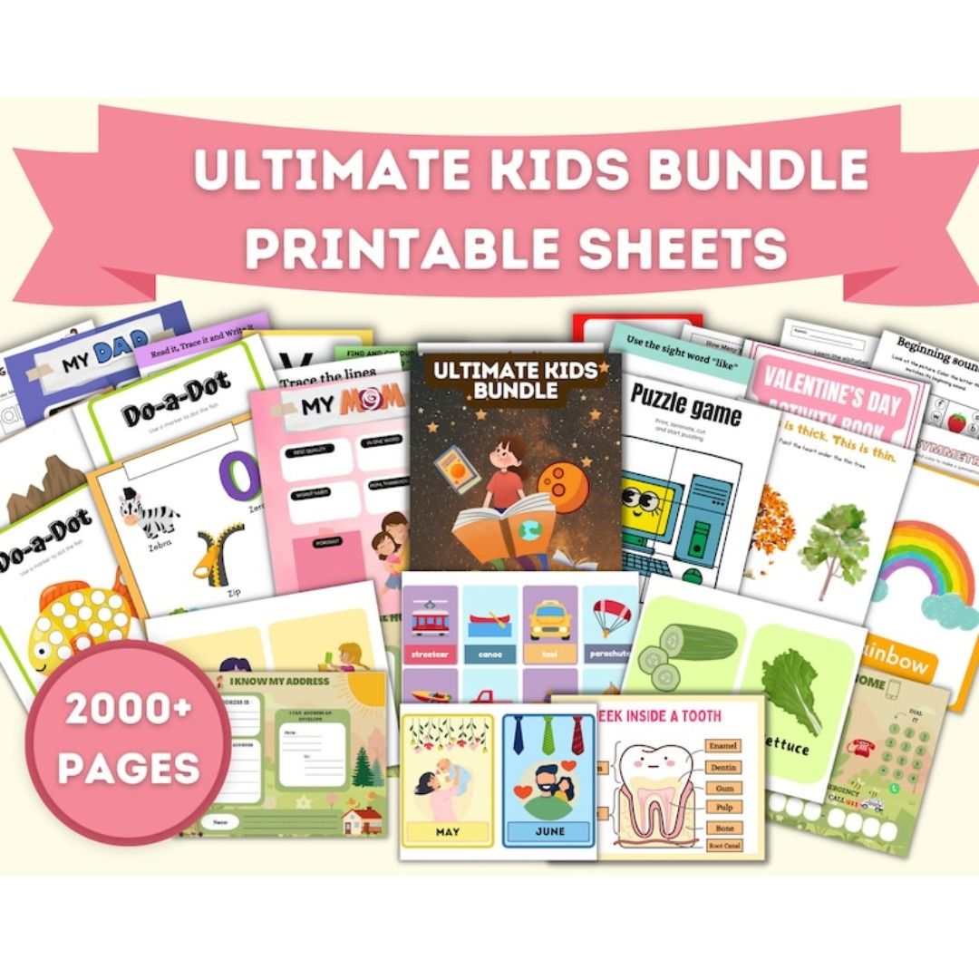 Preschool Pre-K + Kindergarten Learning Bundle | 2000+ Page | Activity ...