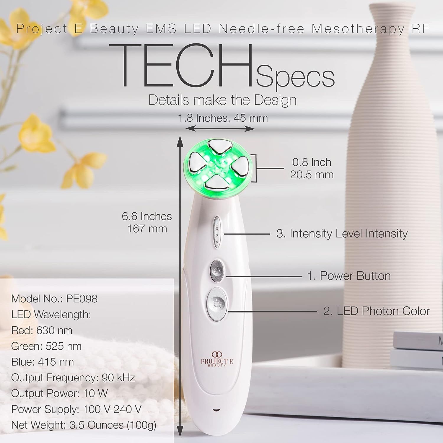 Project E Beauty Needle-Free Mesotherapy Device | Wireless 3 Photons ...