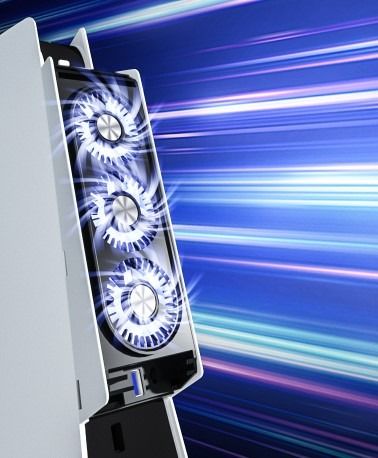 PS5 Game Cooling Host Fan with LED Light Cooling Turbo Fan (H0639 ...