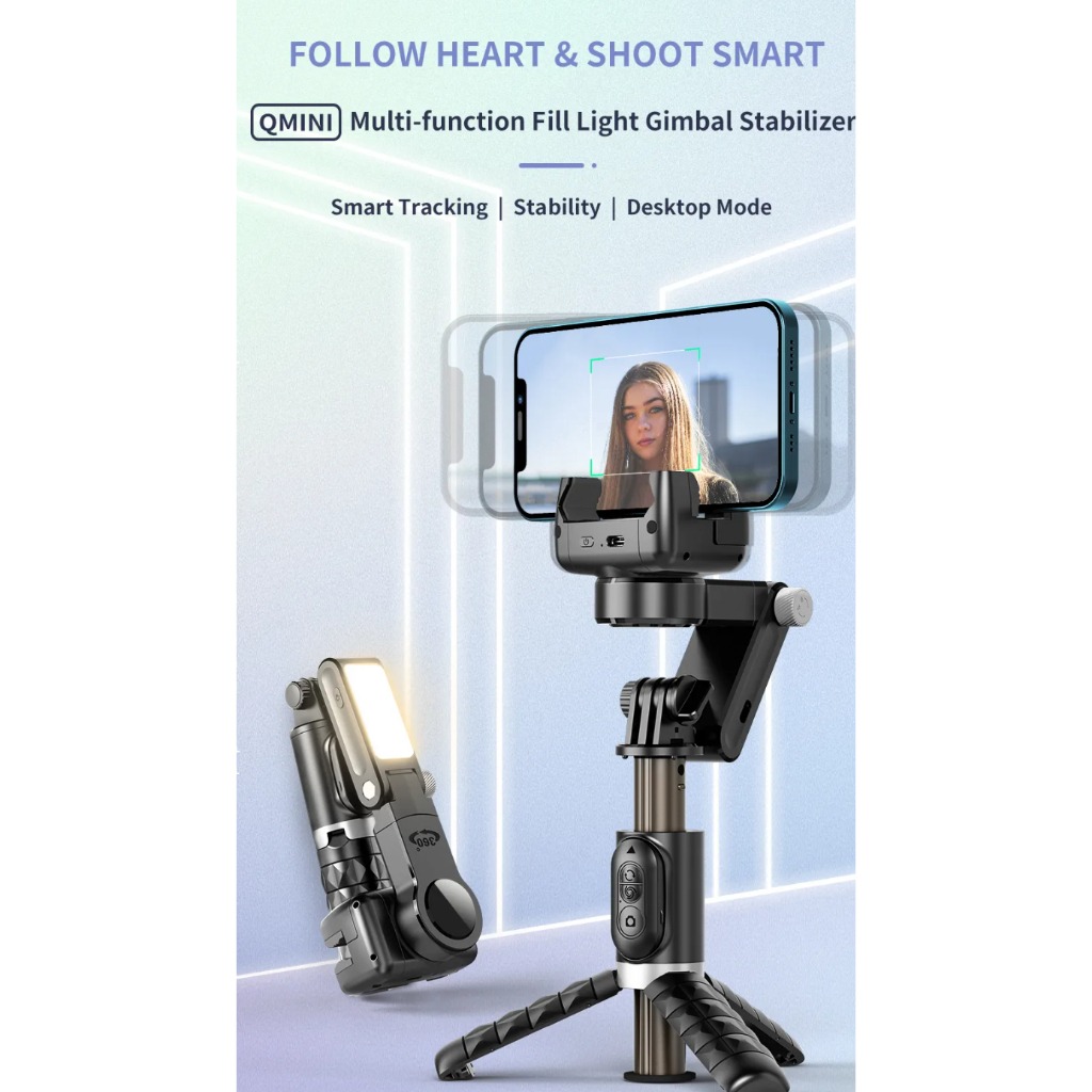 Q18 gimbal selfie stabilizer with Auto-face tracking 360 rotation with ...