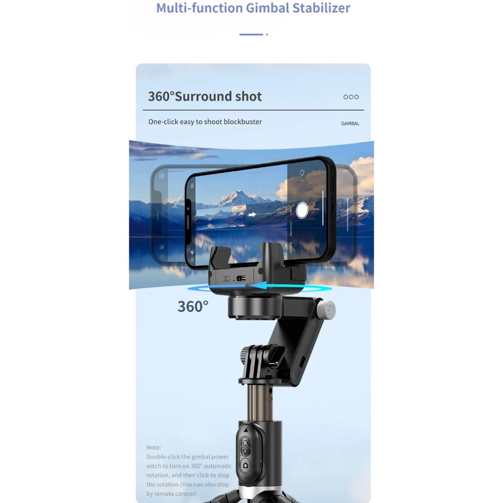 Q18 gimbal selfie stabilizer with Auto-face tracking 360 rotation with ...