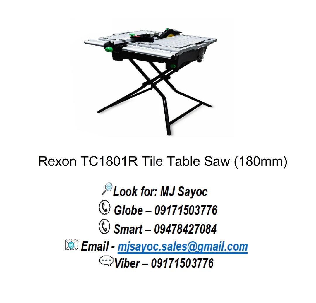 Rexon TC1801R Tile Table Saw (180mm), Commercial & Industrial ...