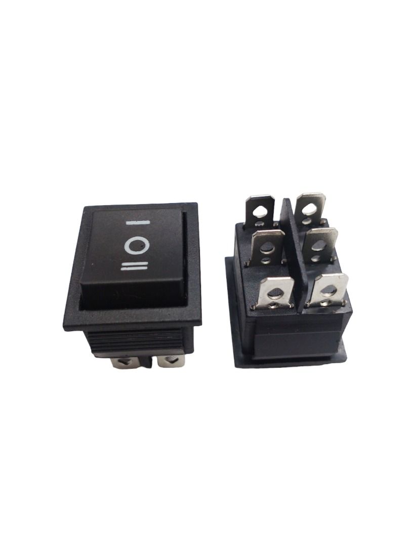 ROCKER SWITCH 6-PIN KCD4 3 POSITION ON/OFF/ON AC 16A/205V 20A/125V, NON ...