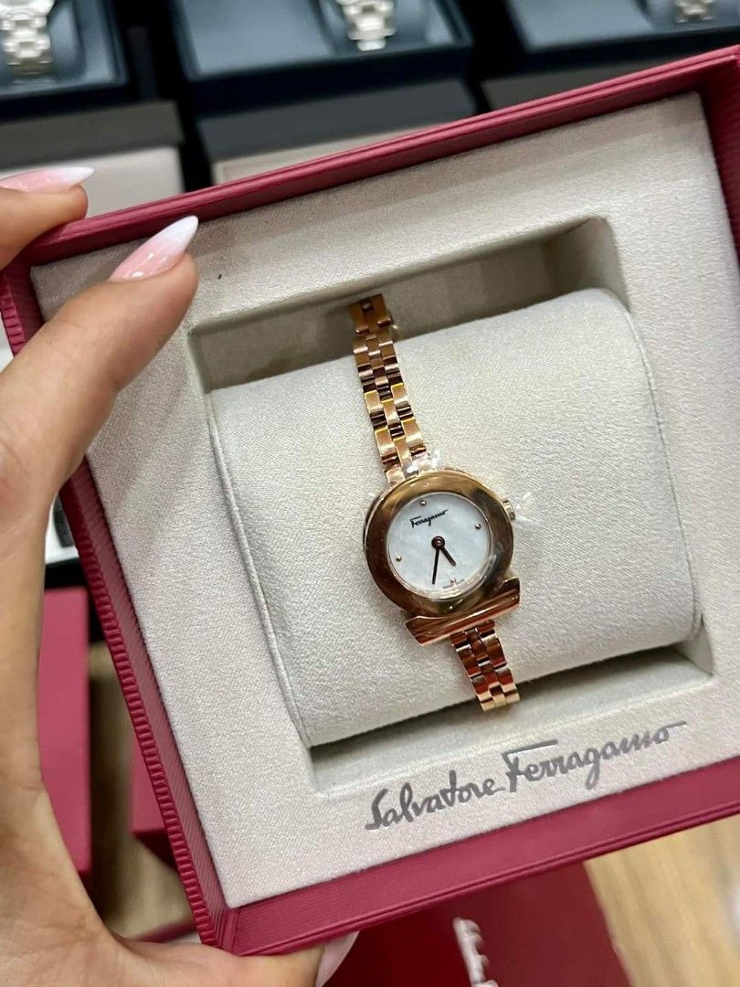 Salvatore Ferragamo Gancini Ladies Watch 22mm mother of pearl dial ...