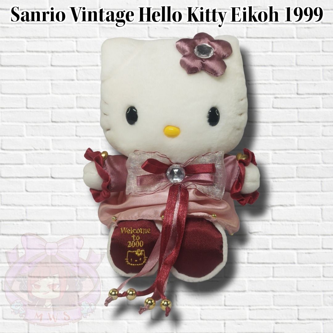 Sanrio Hello Kitty Vintage Eikoh 1999 Limited edition Welcome to 2000 Plush Doll on Carousell