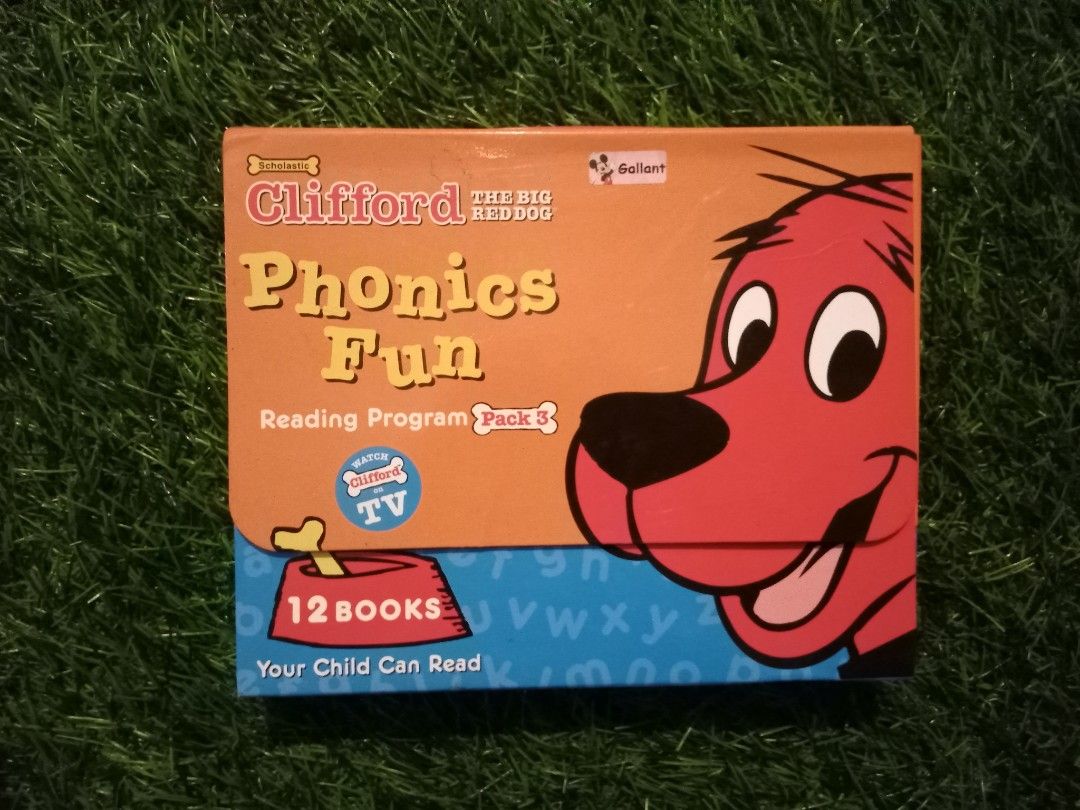 Scholastic isi 12 buku + CD Clifford Phonics Fun reading program pack 3 ...