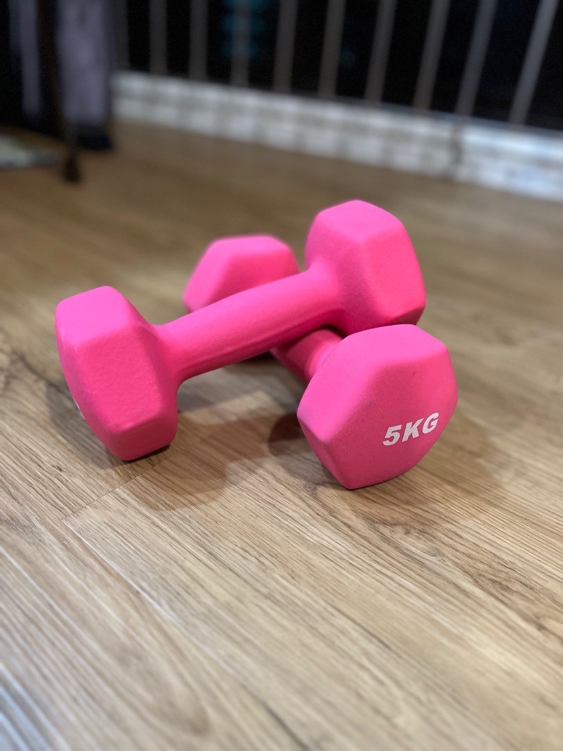 Set of 5kg Dumbbells, Sports Equipment, Exercise & Fitness, Weights ...