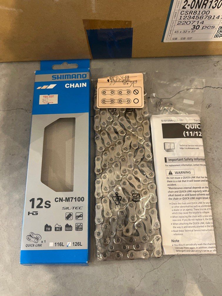 Shimano SLX 12 speed chain CN-M7100, Sports Equipment, Bicycles & Parts ...