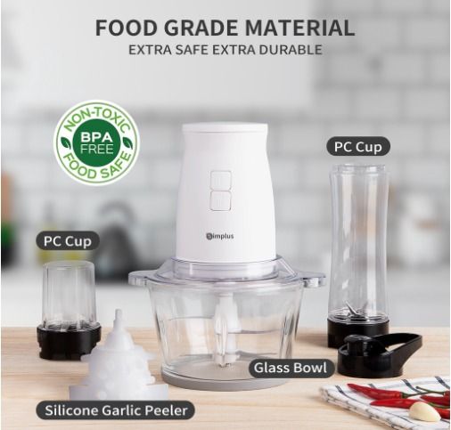 Simplus Meat Grinder 1.8L Glass Bowl Food Chopper Processor Mixer ...