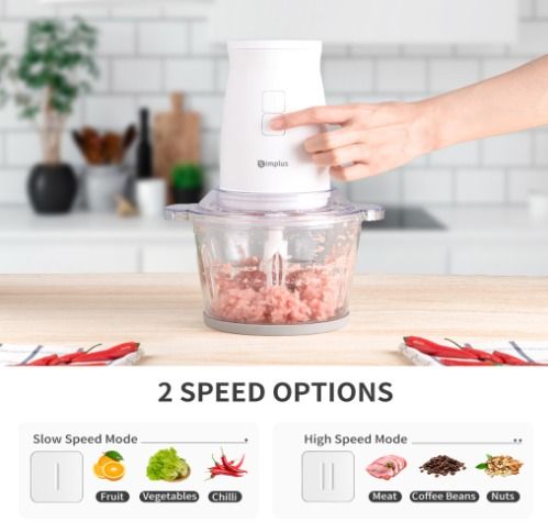 Simplus Meat Grinder 1.8L Glass Bowl Food Chopper Processor Mixer ...