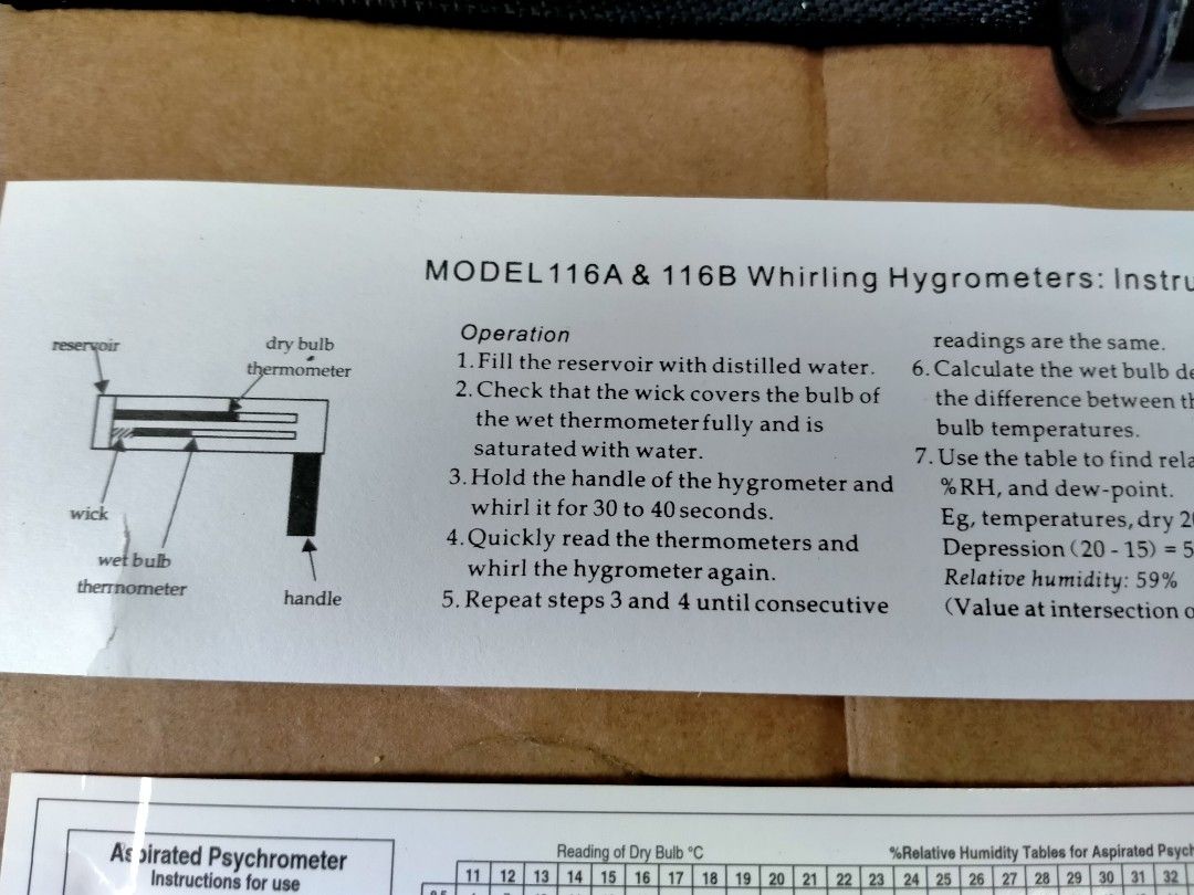 Sling Psychrometer Whirling Hygrometer - celsius scale IMPA 370261 on ...