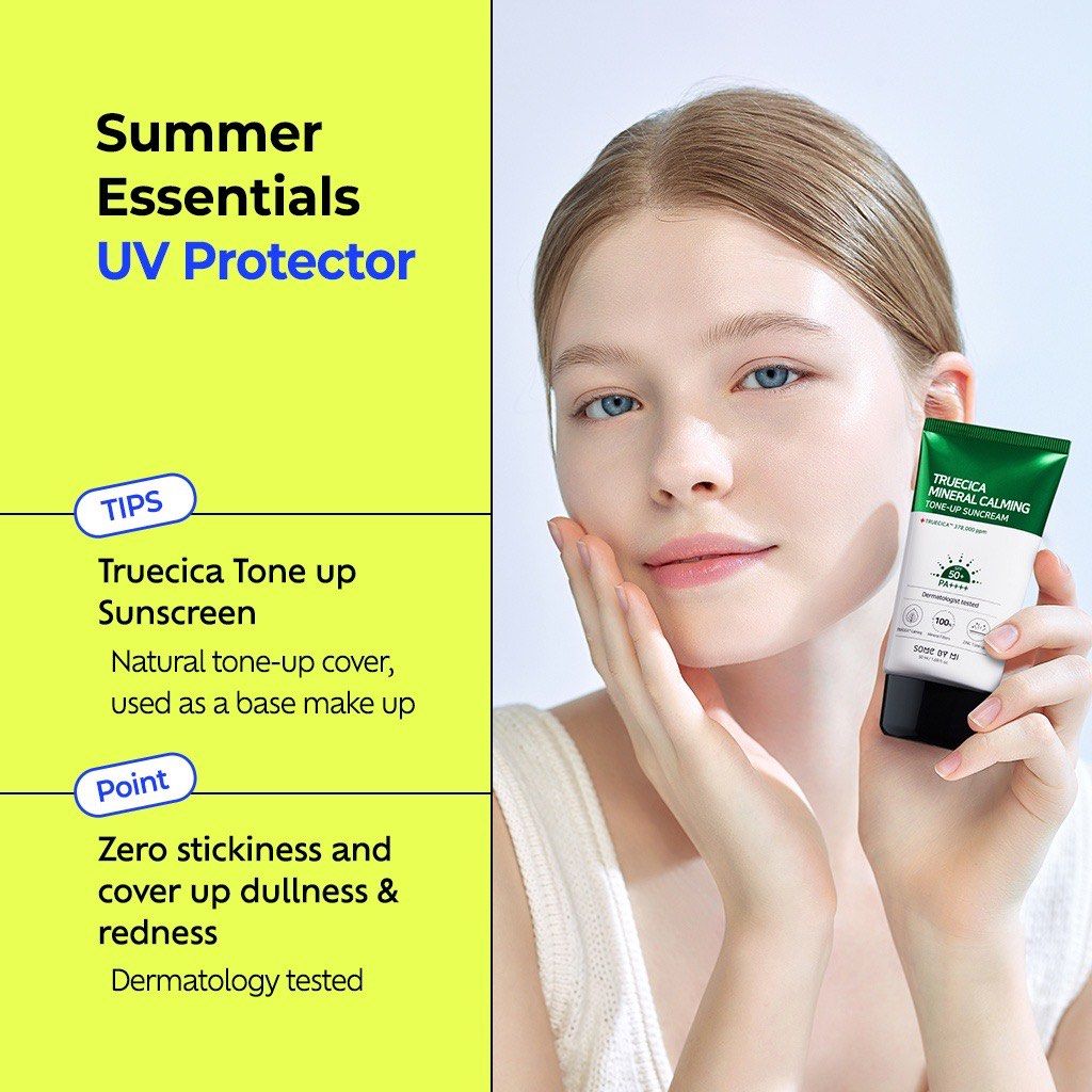SOMEBYMI Truecica Mineral Calming Tone up Sunscreen SPF 50 PA++++, 50ml ...