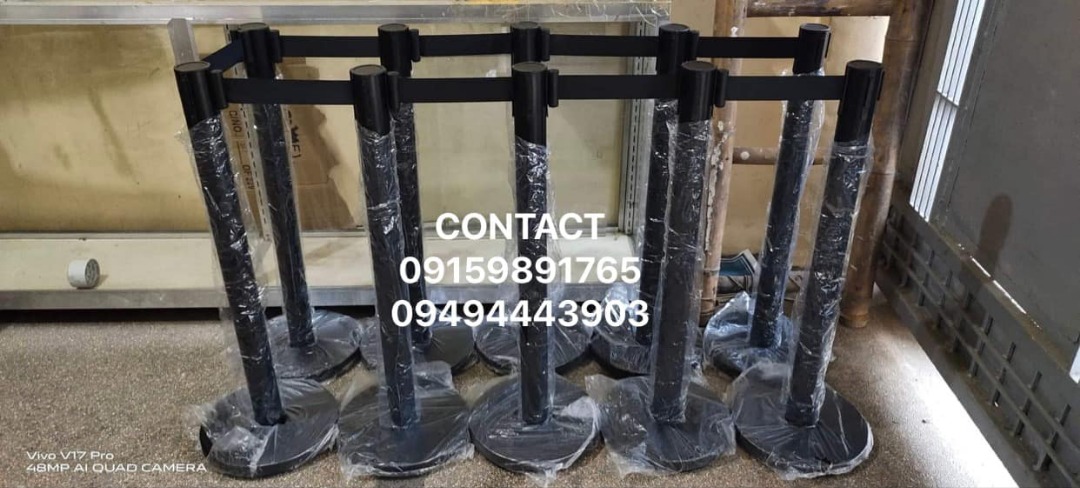 Stanchion Post Retractable Black Post Black Belt, Commercial ...
