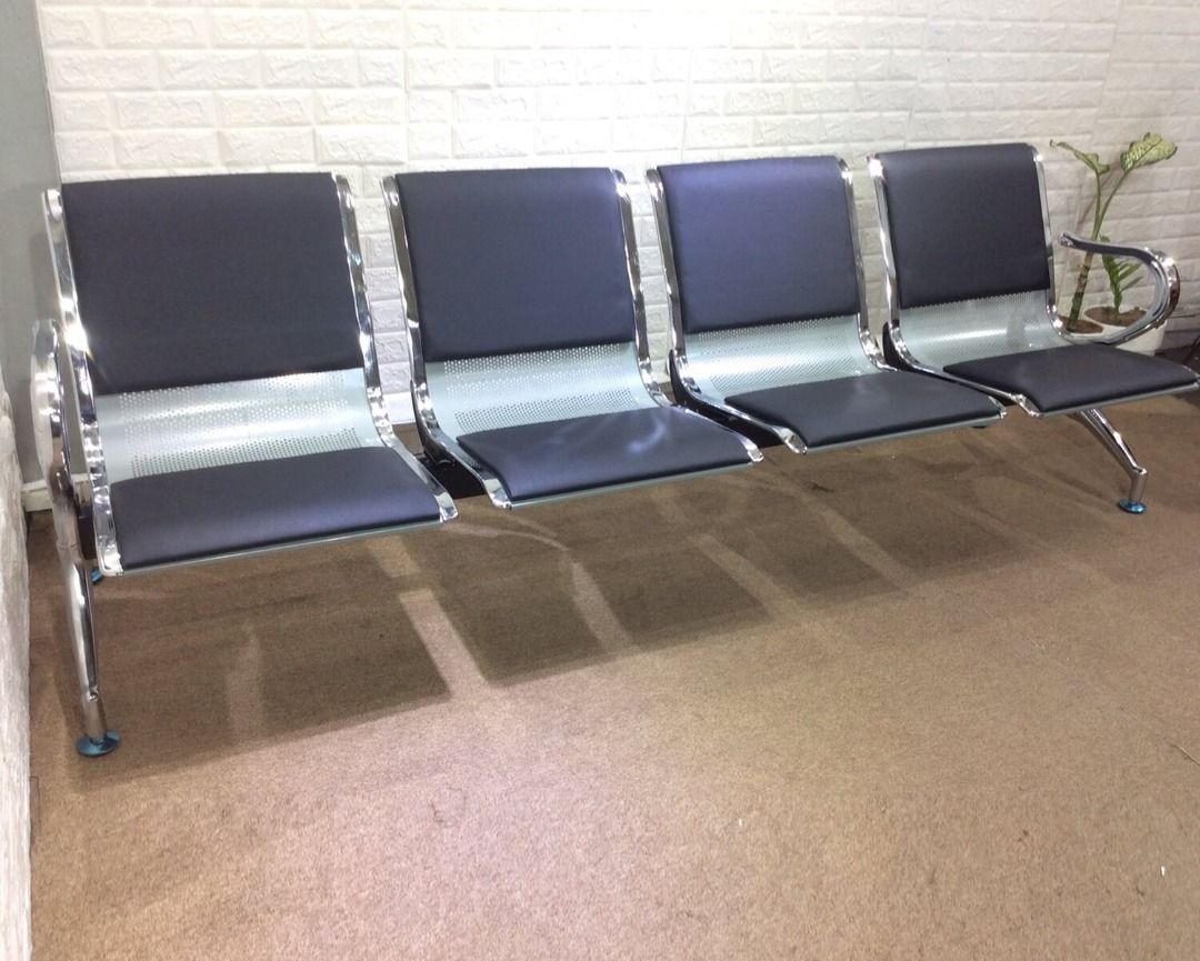 Steel gangchair 4 and 5 seater | office furniture tables and cabinet ...