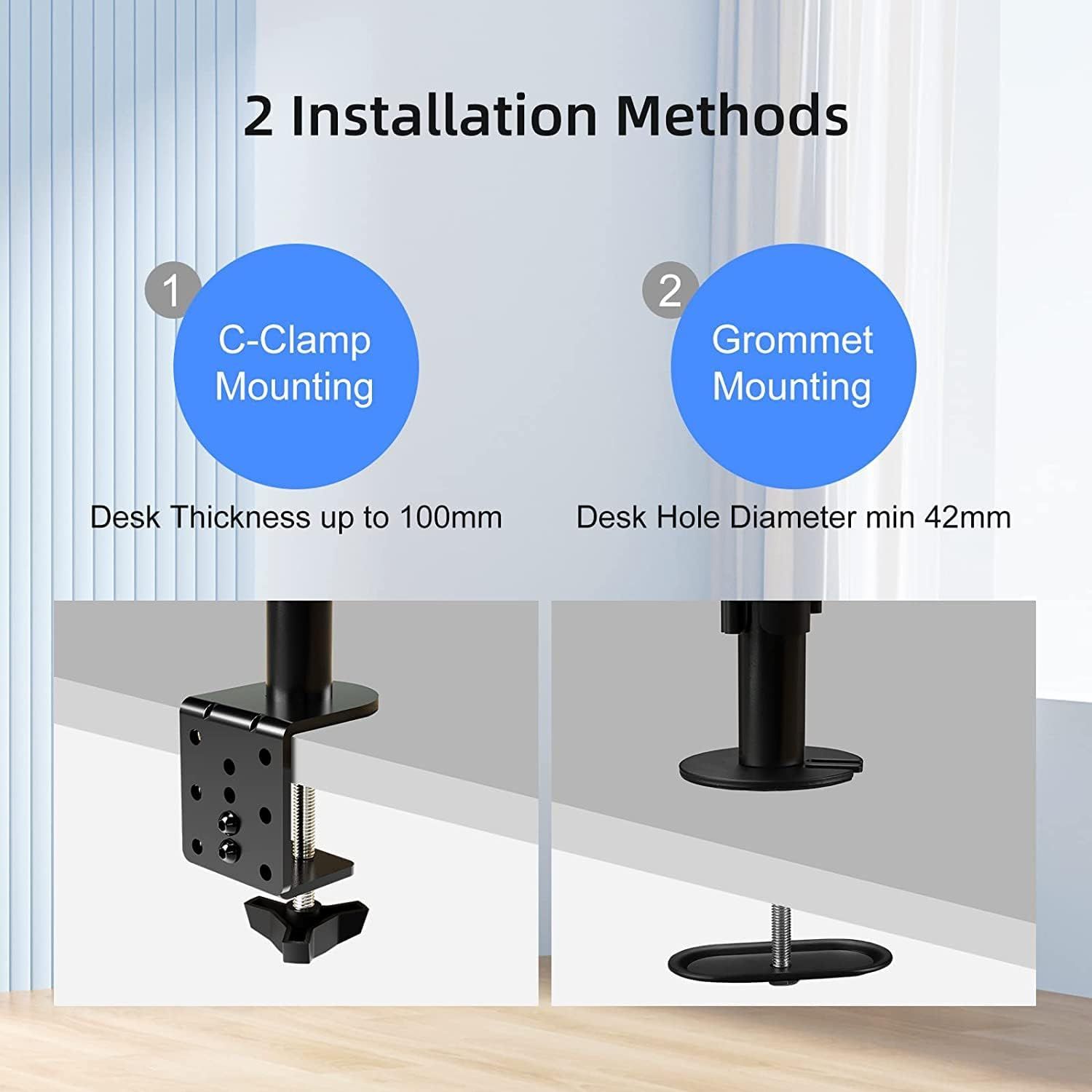 Suptek Dual LED LCD Monitor Stand up Desk Mount for 2 / Two Screens up ...