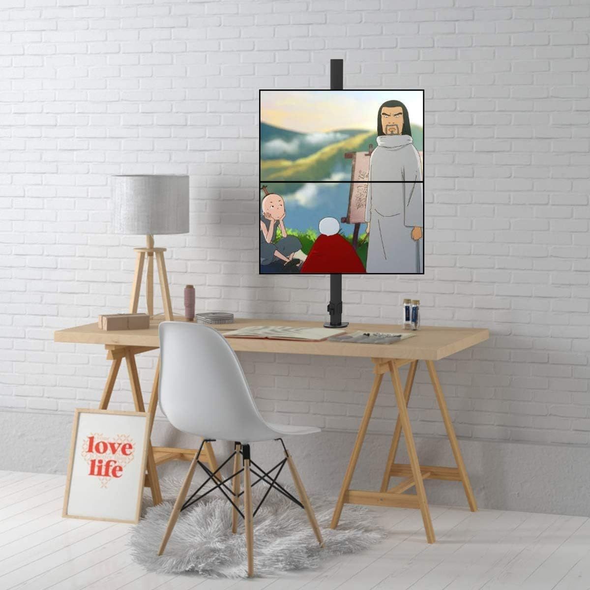 Suptek Dual LED LCD Monitor Stand up Desk Mount for 2 / Two Screens up ...