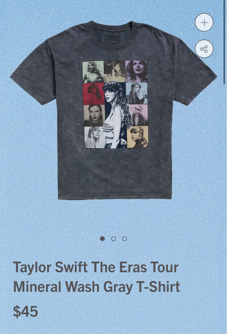 Taylor Swift The Eras Tour Mineral Wash Gray T Shirt In Size L Tee