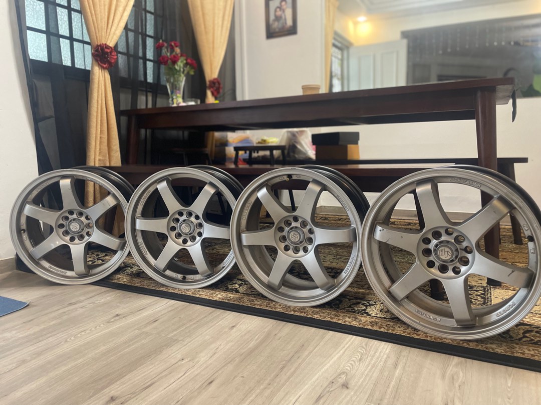 TE37 17inch rims, Car Accessories, Tyres & Rims on Carousell