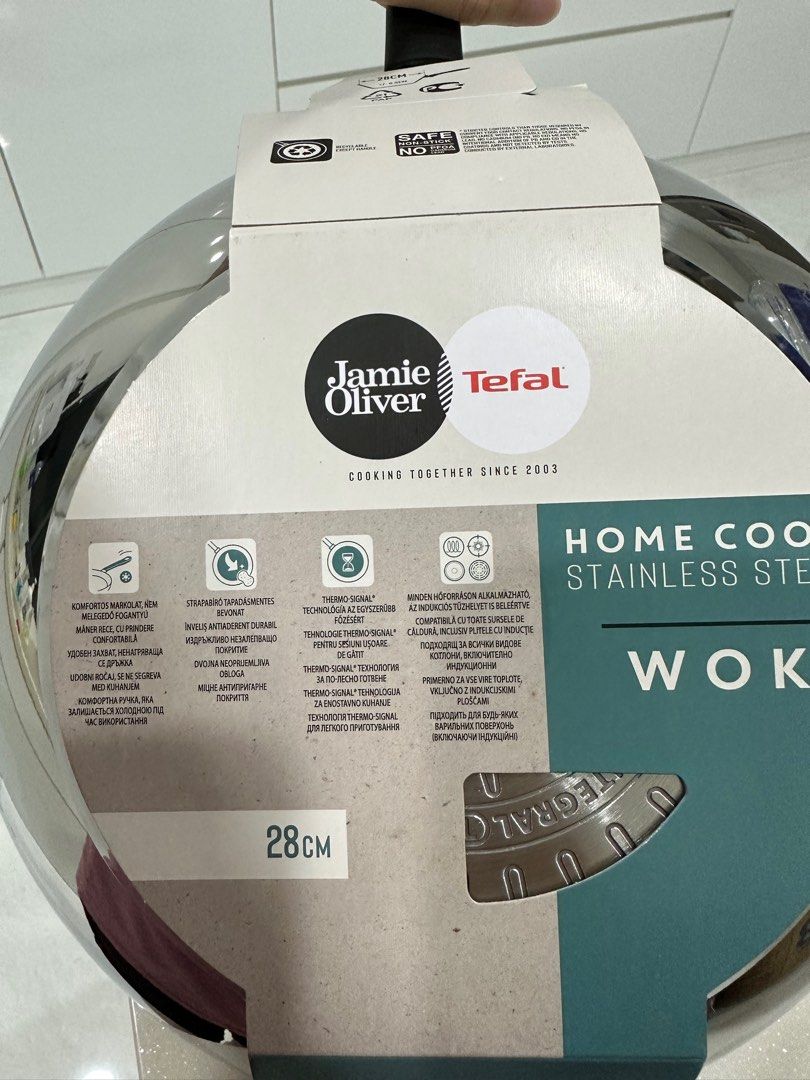 Tefal Stainless steel wok x Jamie Oliver, Furniture & Home Living ...