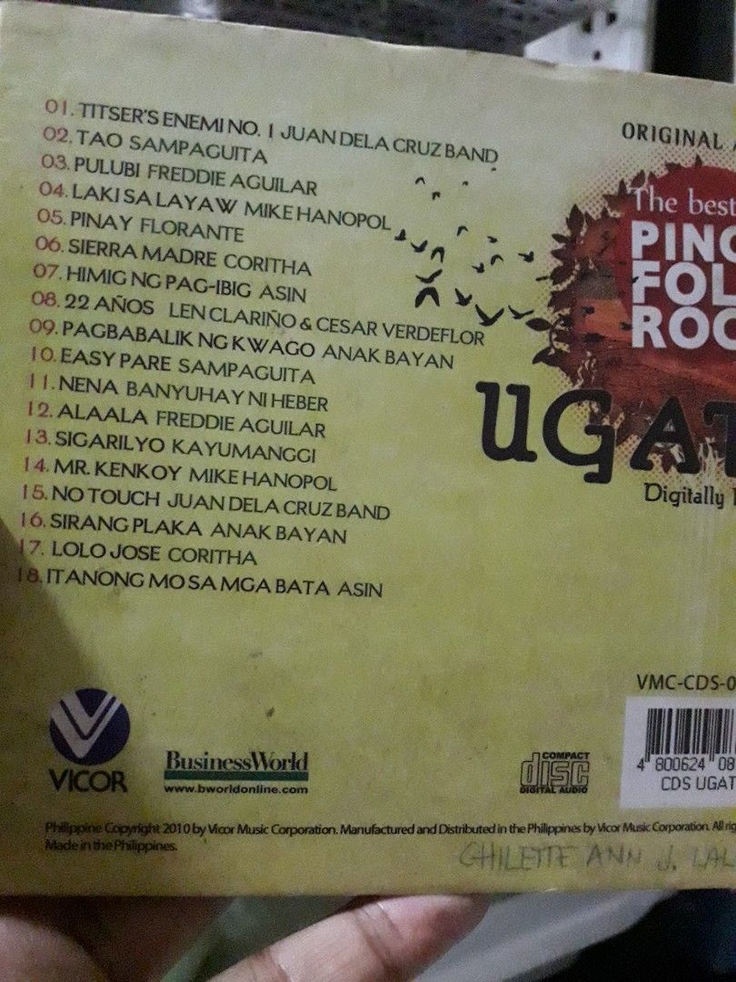 The Best of Pinoy Folk Rock: Ugat 2 CD, Digitally Remastered, preowned ...