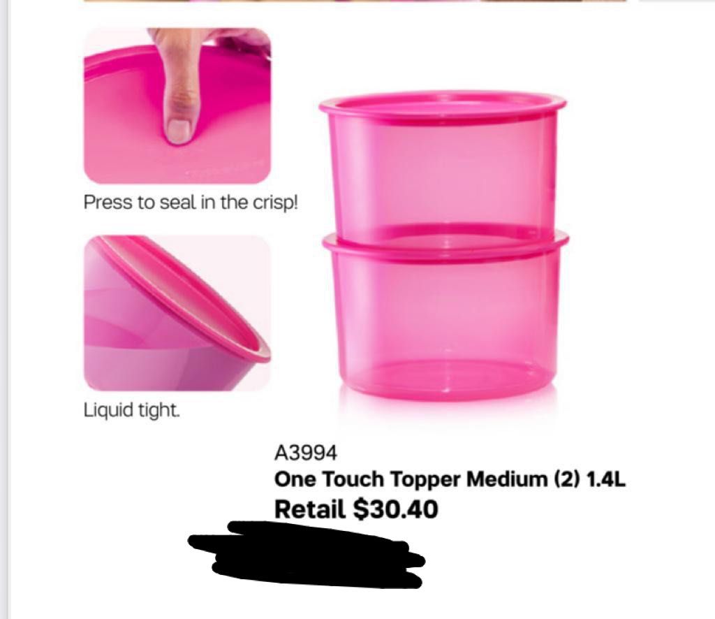 Tupperware One Touch Topper (Medium), Furniture & Home Living, Kitchenware & Tableware, Cookware ...