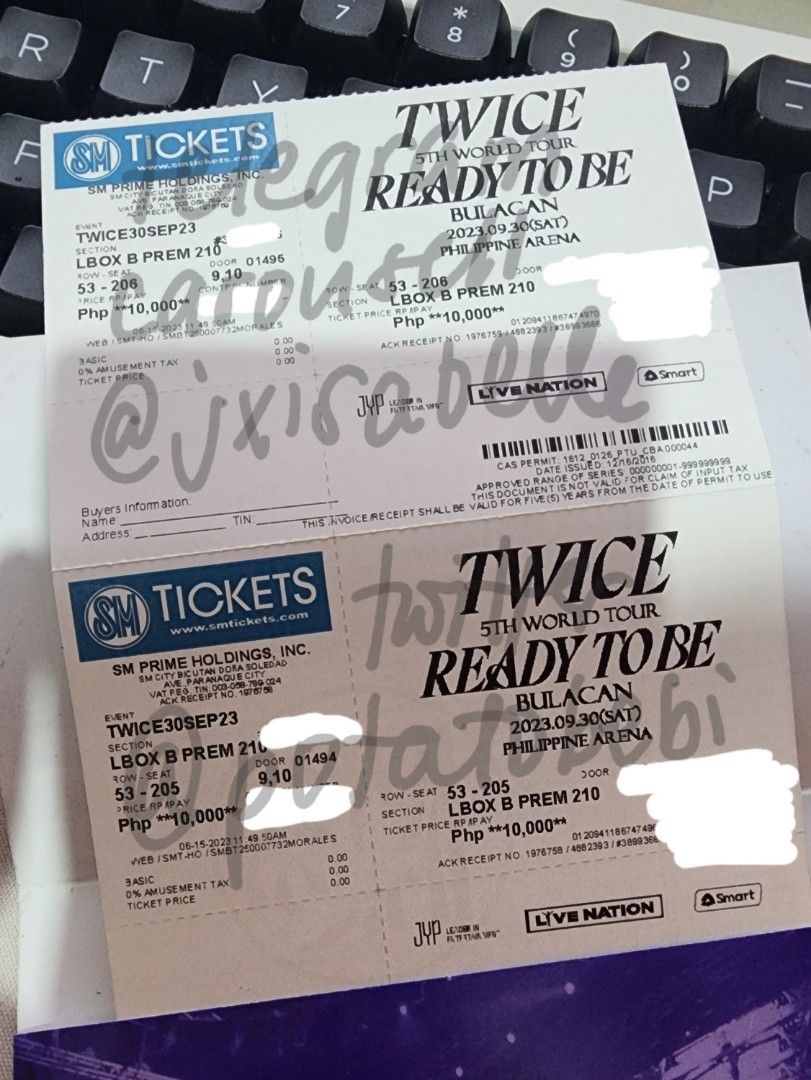 TWICE Ready To Be Bulacan PH (DAY 1) - 2 LBB Prem 210, Tickets ...