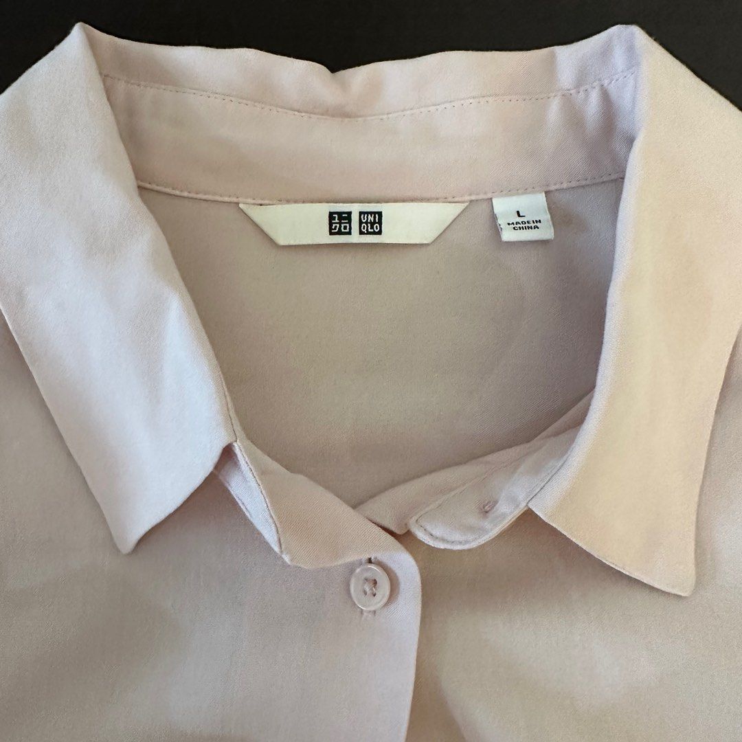 Uniqlo Pink Blouse Top, Women's Fashion, Tops, Blouses on Carousell