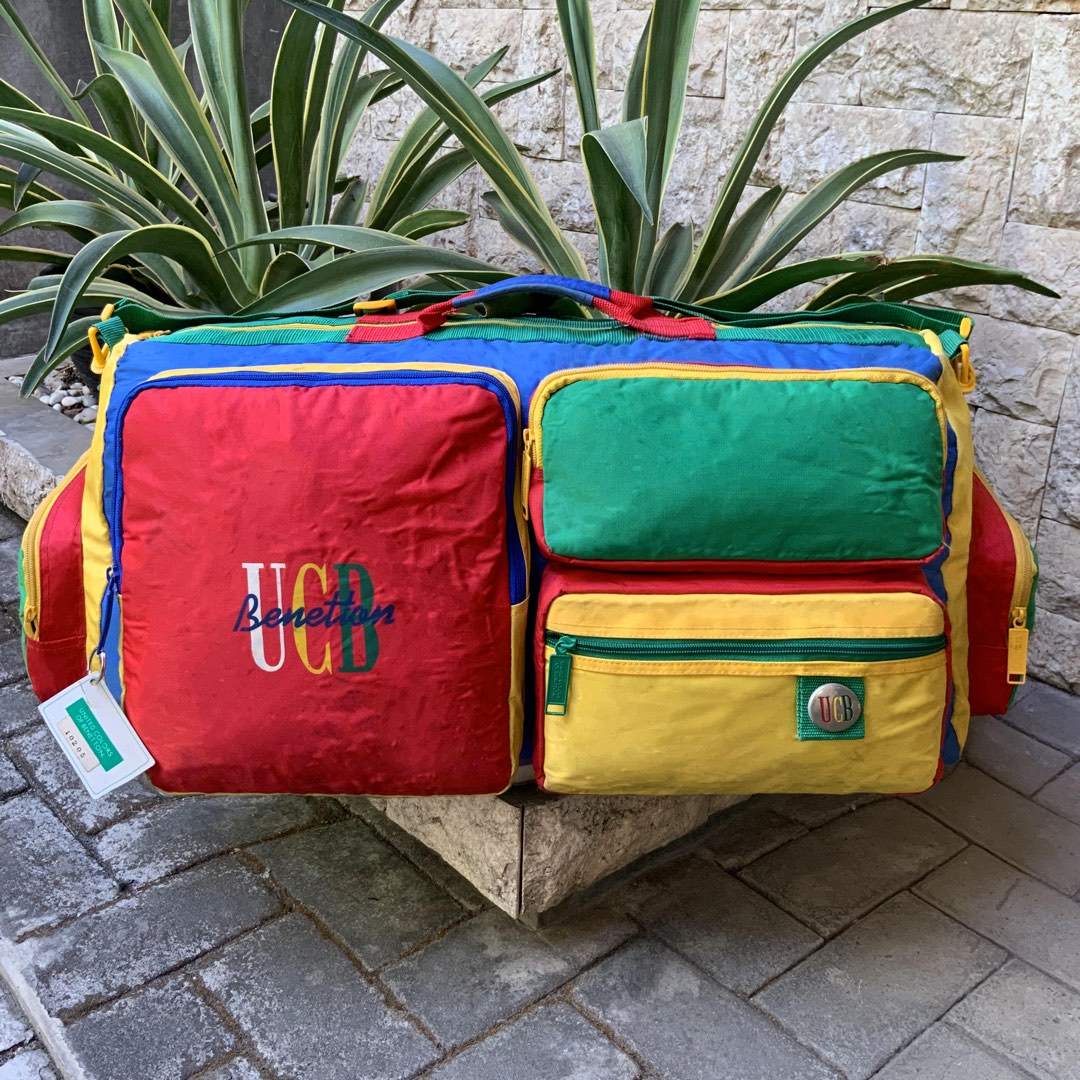 UNITED COLORS OF BENETTON VINTAGE UCB DUFFLE BAG COLOR BLOCK, Barang ...