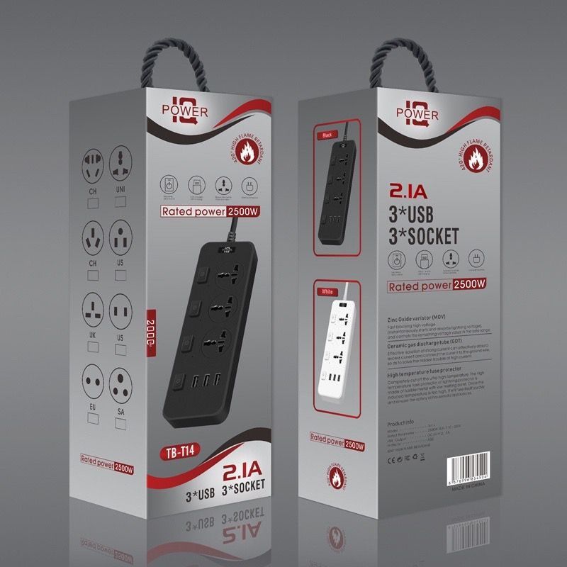 Universal Power Socket Extension With USB Ports Power Strip Surge ...